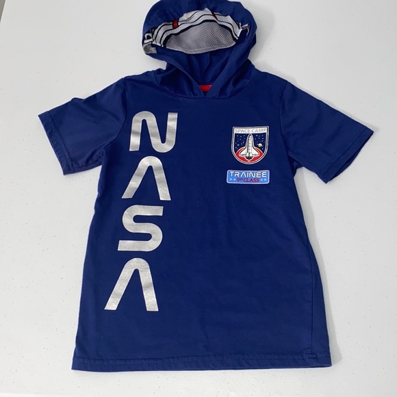 Nasa | Shirts & Tops | Nasa Space Navy Blue Short Sleeve Astronaut ...
